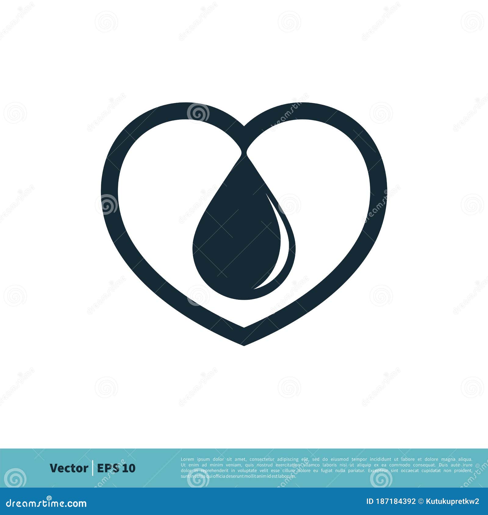 Drop Water and Heart Icon Vector Logo Template Illustration Design ...