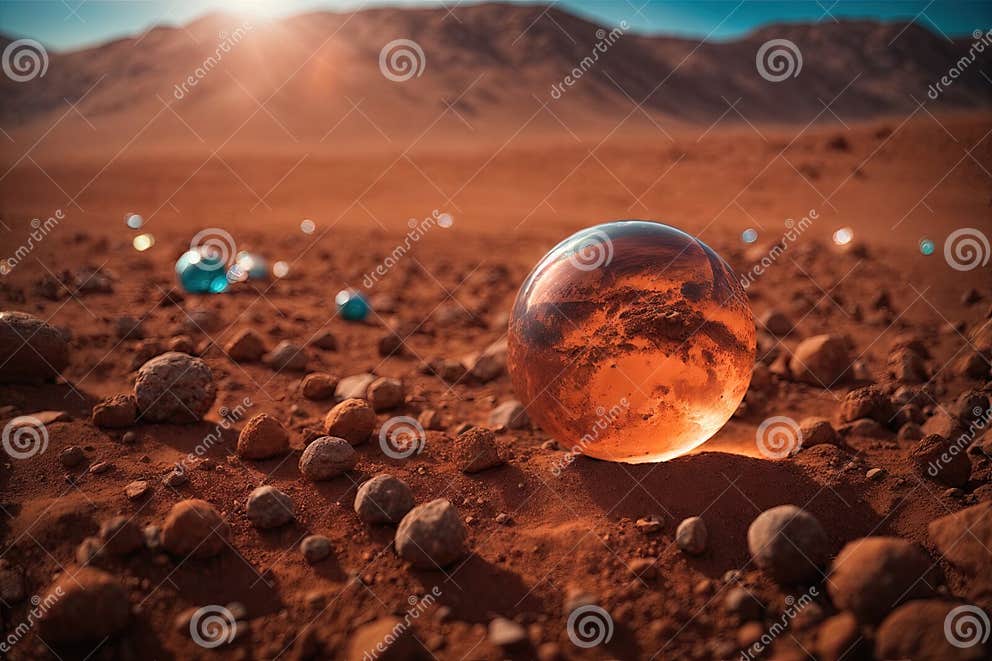Drop of Water on Mars. Ai Generative Stock Photo - Image of cosmos ...