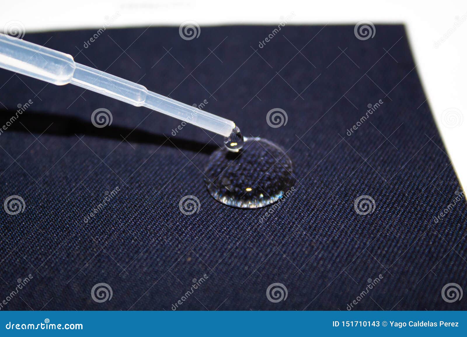 Drop of Water on a Piece of Fabric Stock Image - Image of falling ...