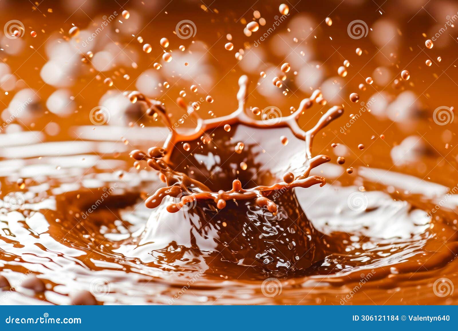 Drop of Water in Pool of Chocolate. Generative AI Stock Photo - Image ...