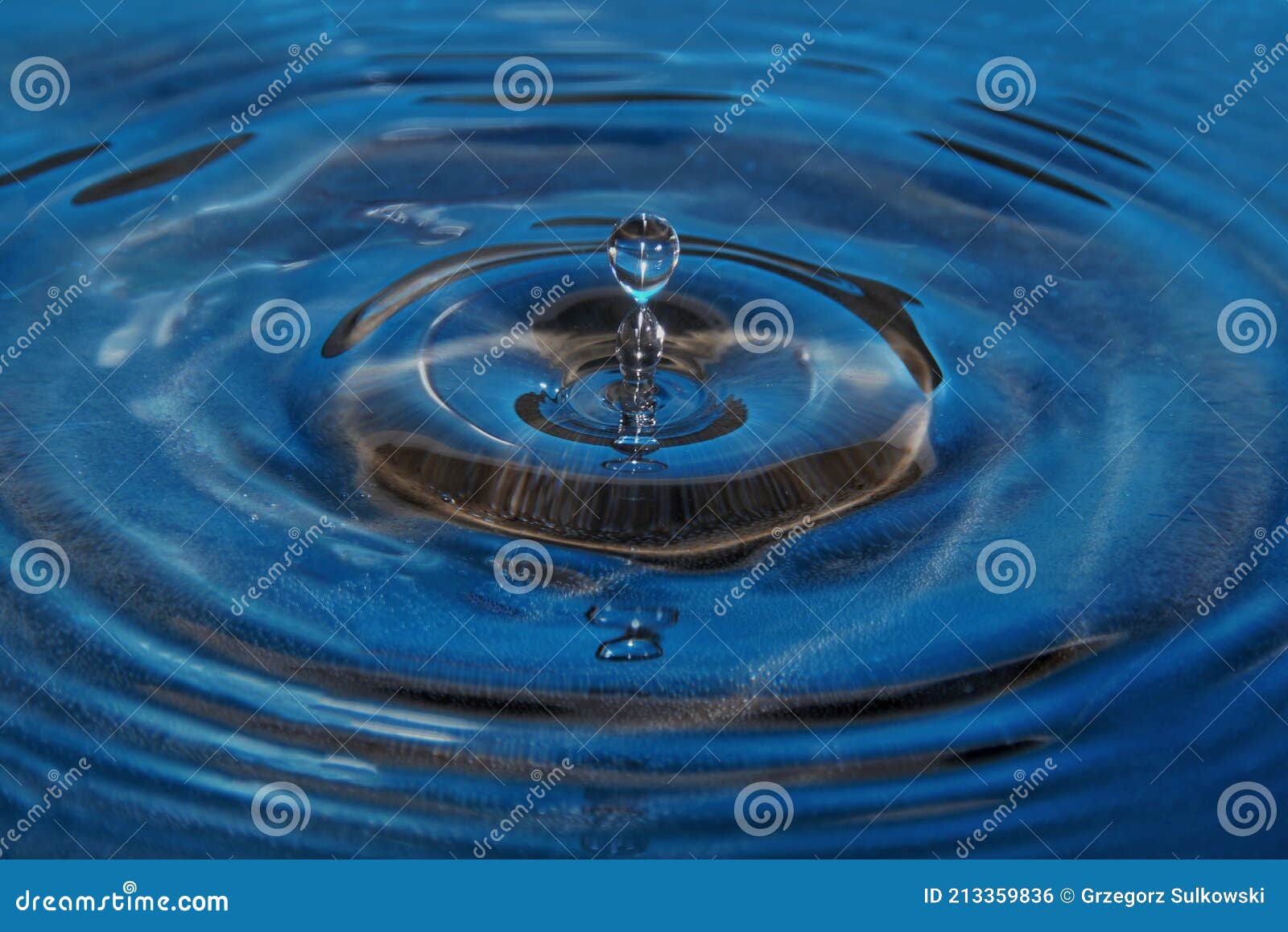 A drop above water surface stock photo. Image of droplet - 213359836