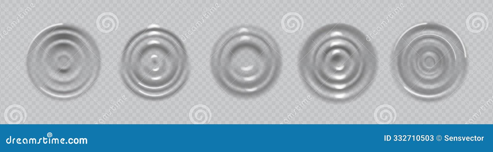 Drop of Water Ripple Realistic Textures Stock Illustration ...