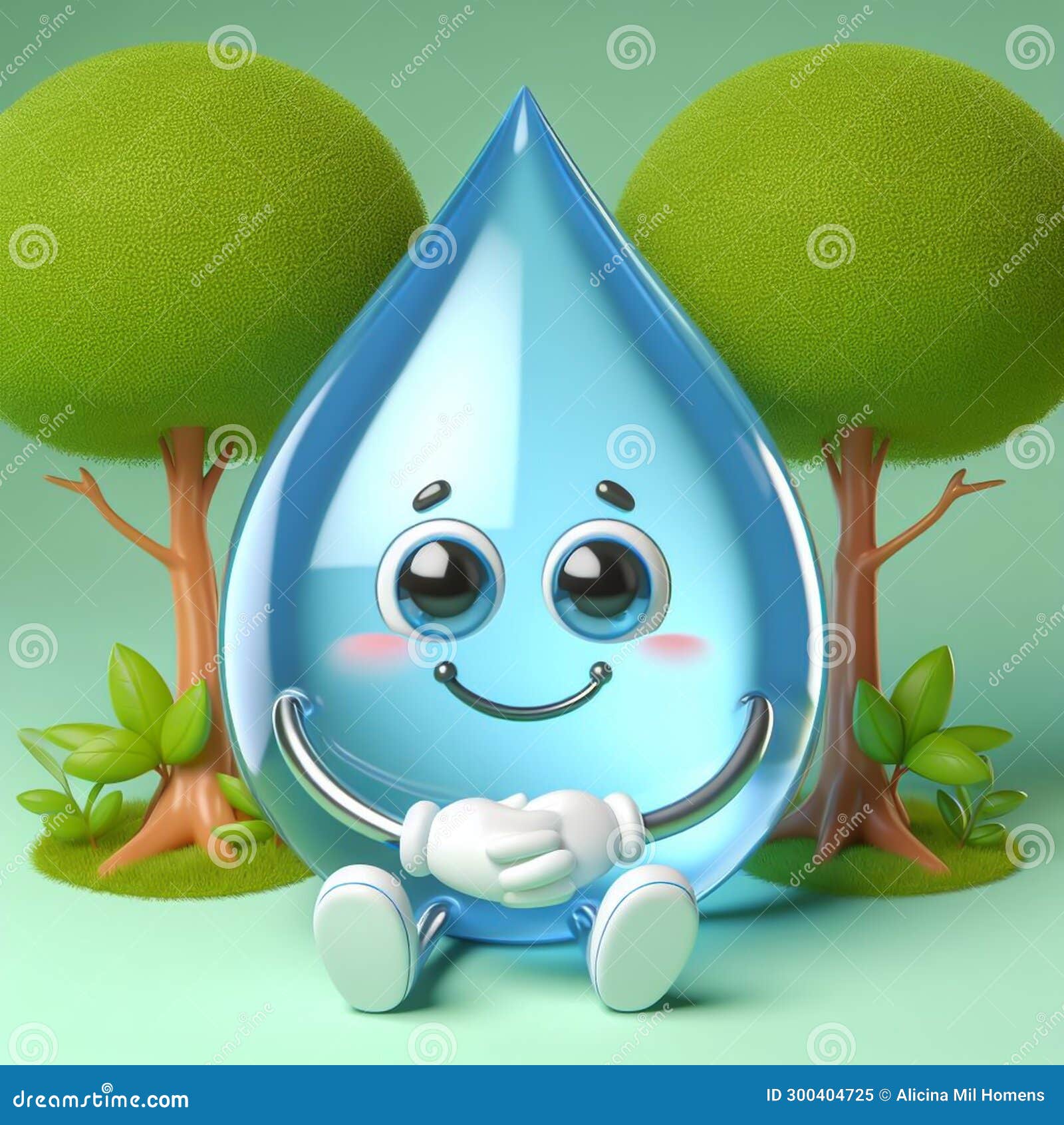 Drop of Water in the Shade of a Tree. Climate Changes. World Water Day ...