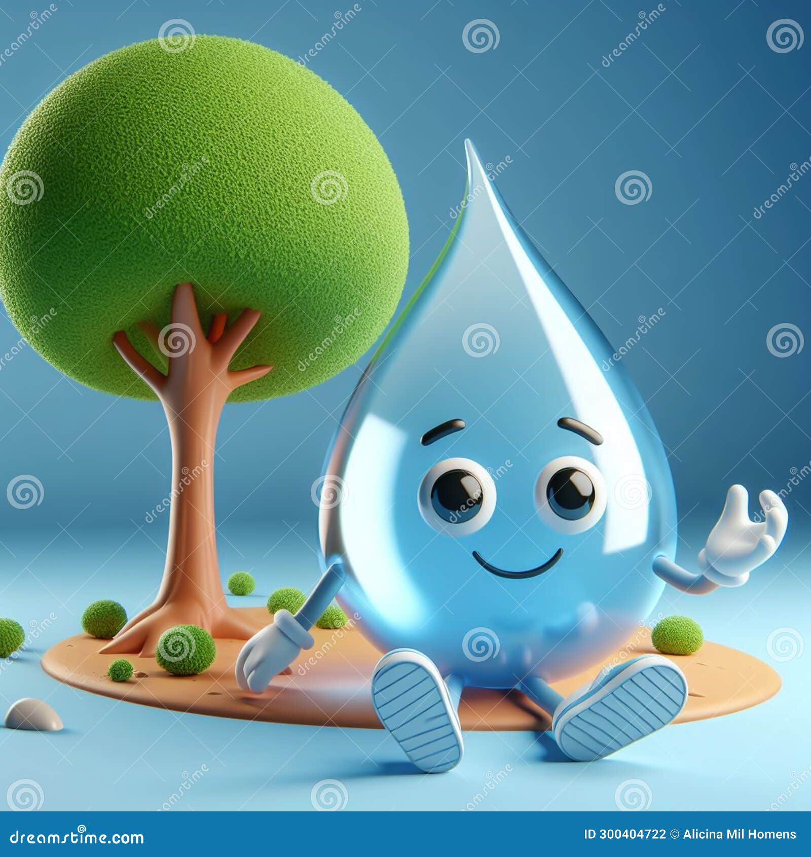 Drop of Water in the Shade of a Tree. Climate Changes. World Water Day ...