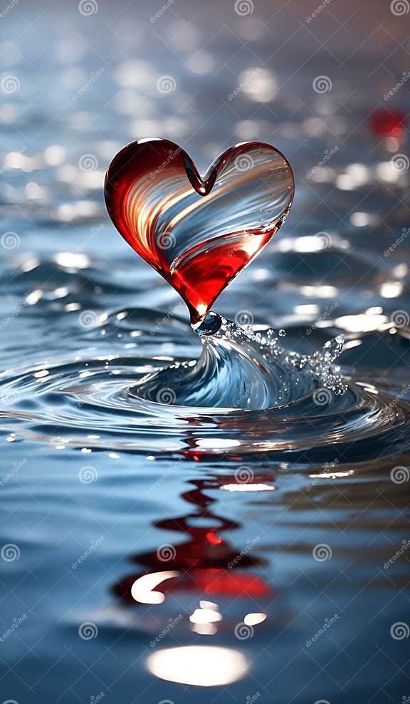 A Drop of Water in the Shape of a Love Heart Stock Photo - Image of ...