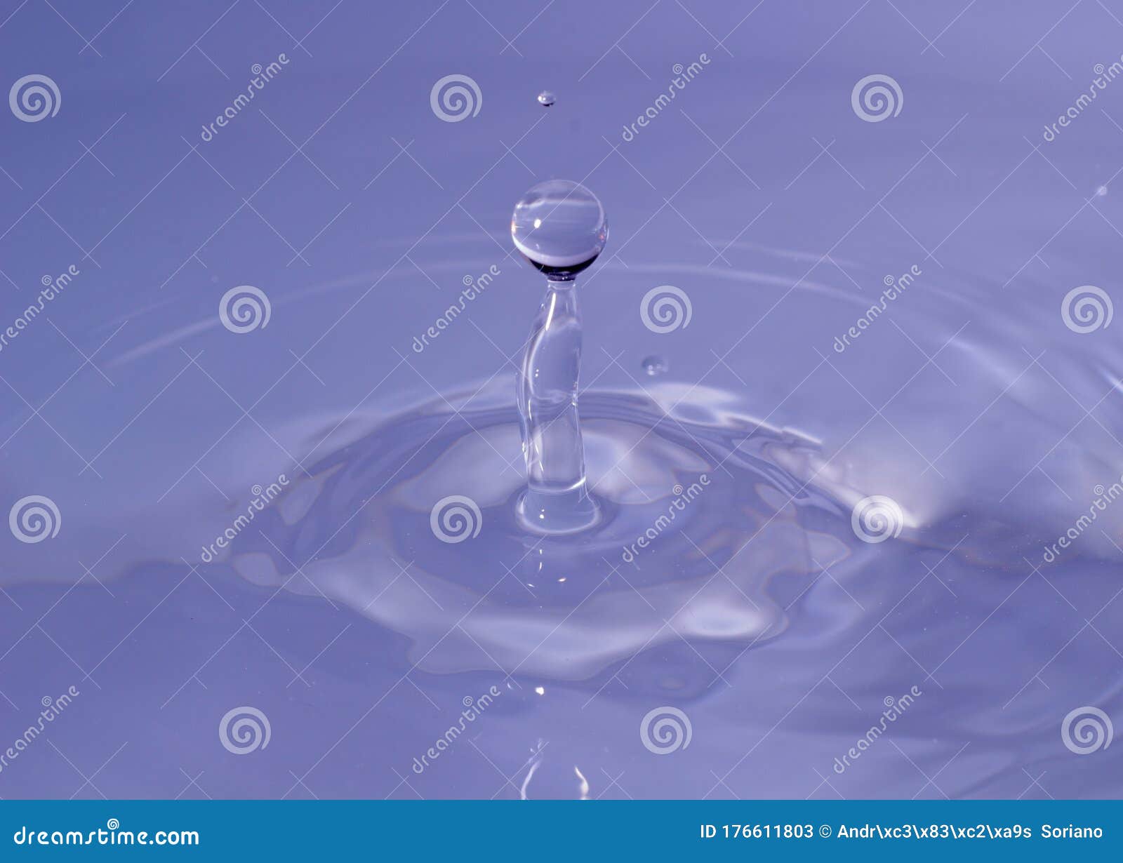 Drop of water on water stock image. Image of energy - 176611803