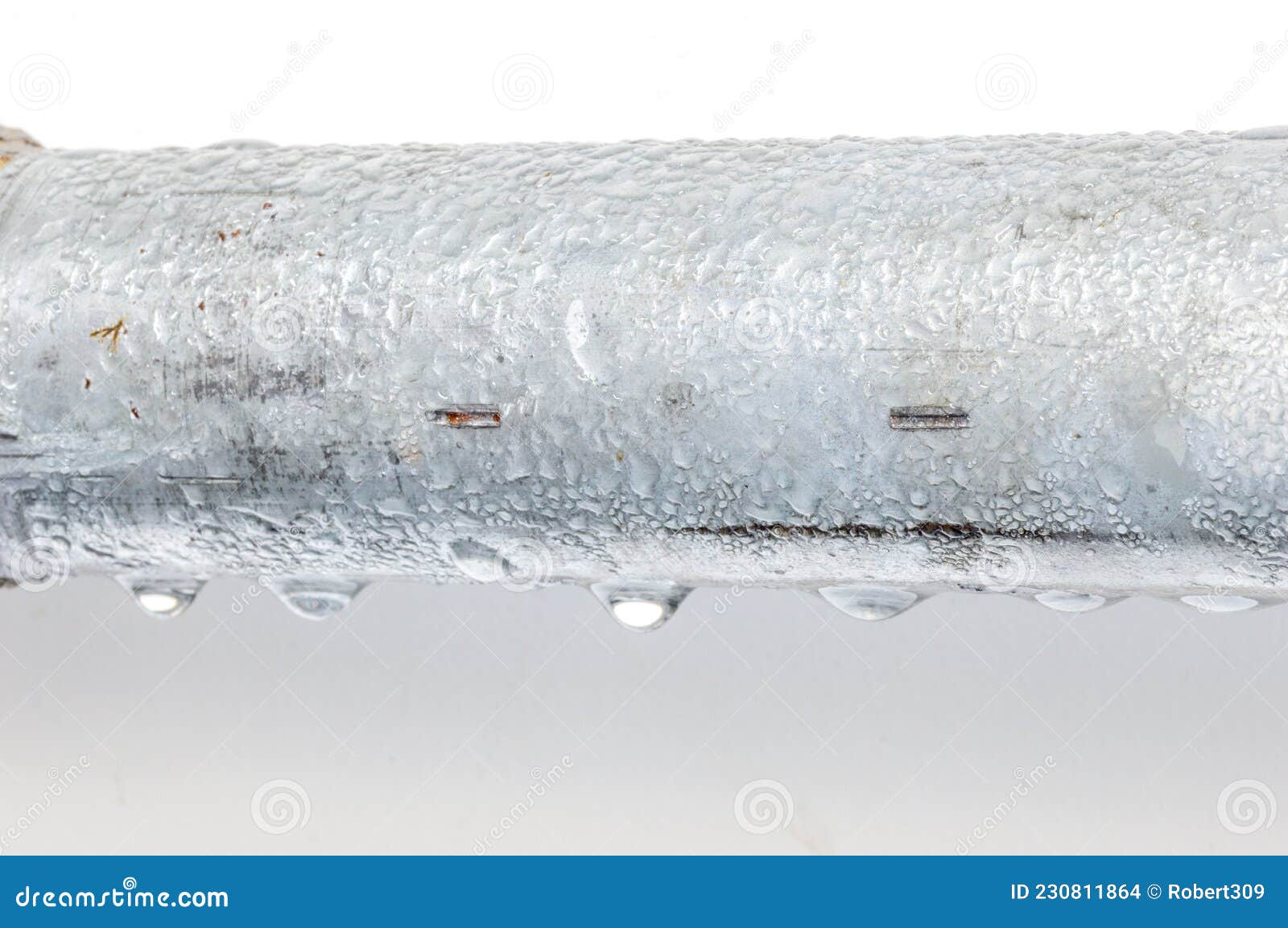Drop of Water on the Steel Pipe Stock Photo - Image of condensed, drop ...