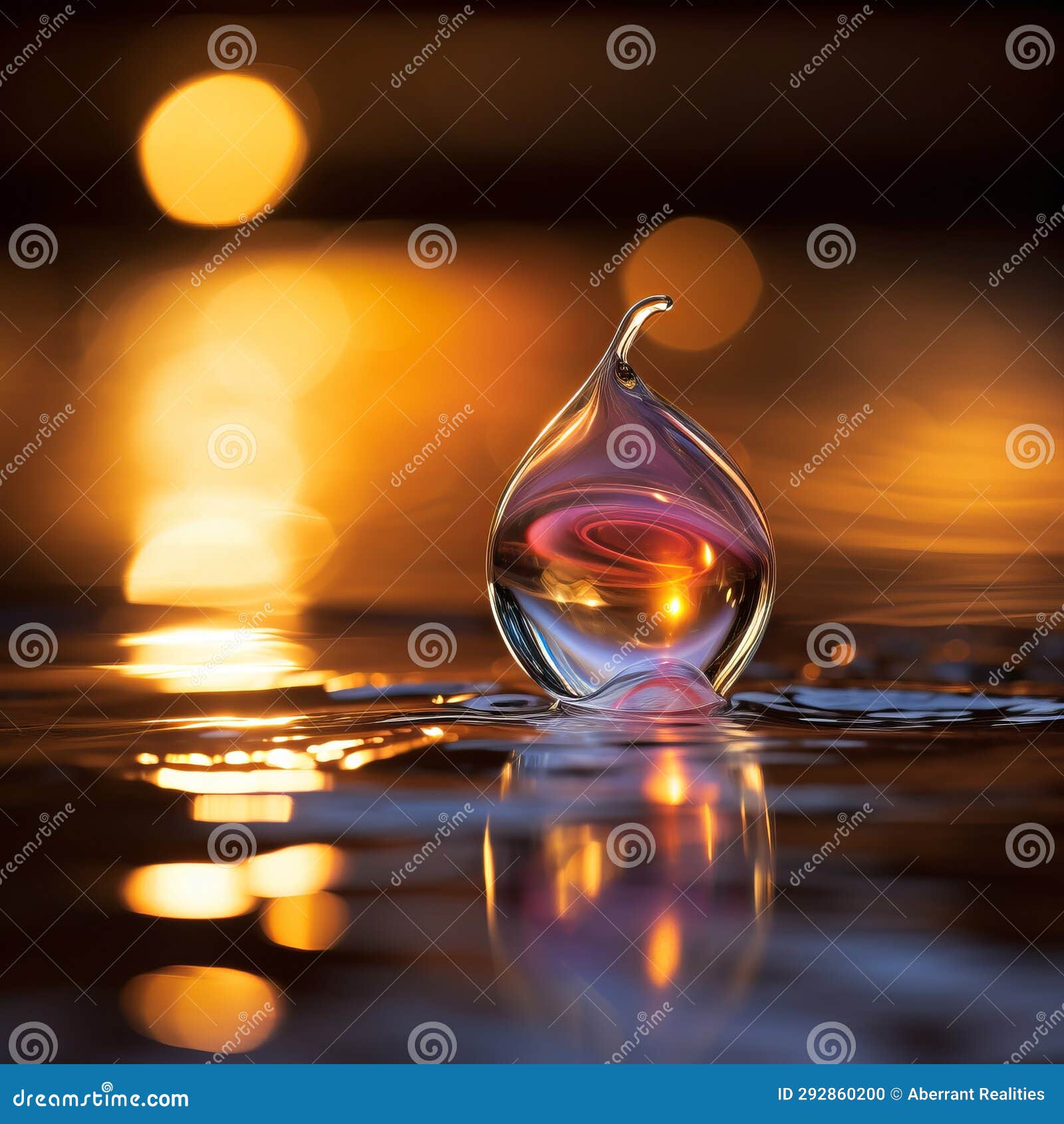 A Drop of Water on the Surface of a Body of Water Stock Illustration ...