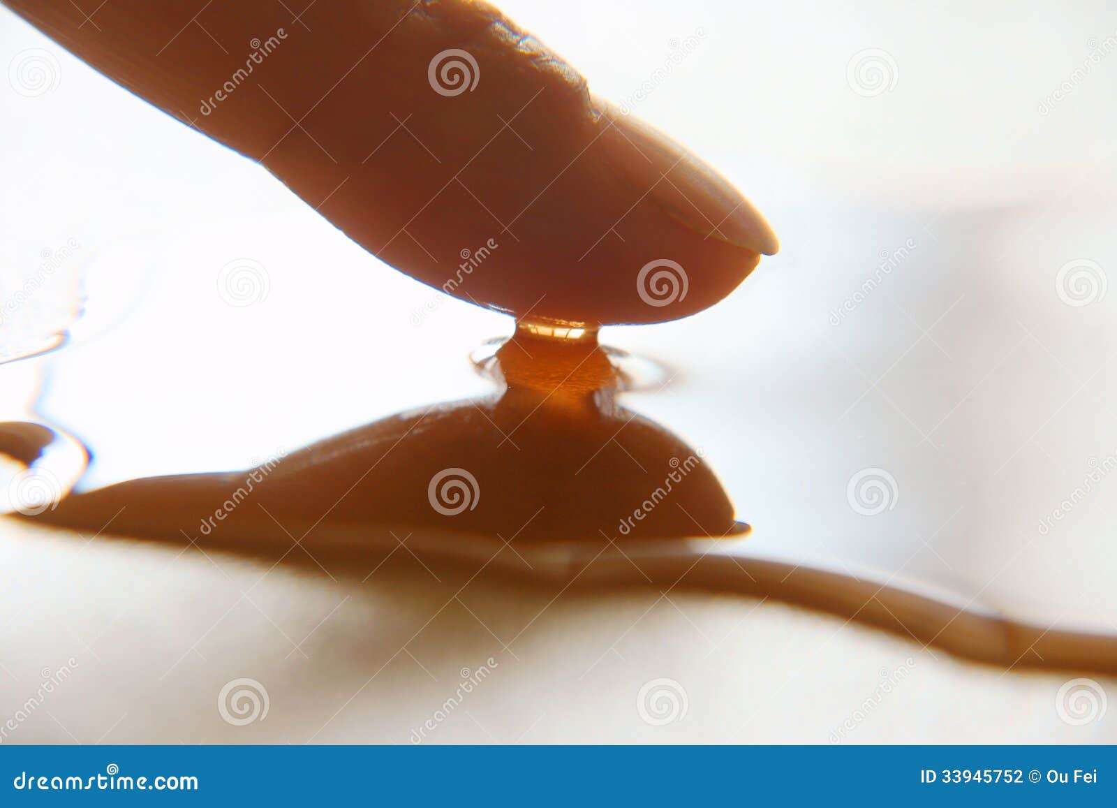 A Drop of Water on the Tip of Finger Stock Photo - Image of fantastic ...