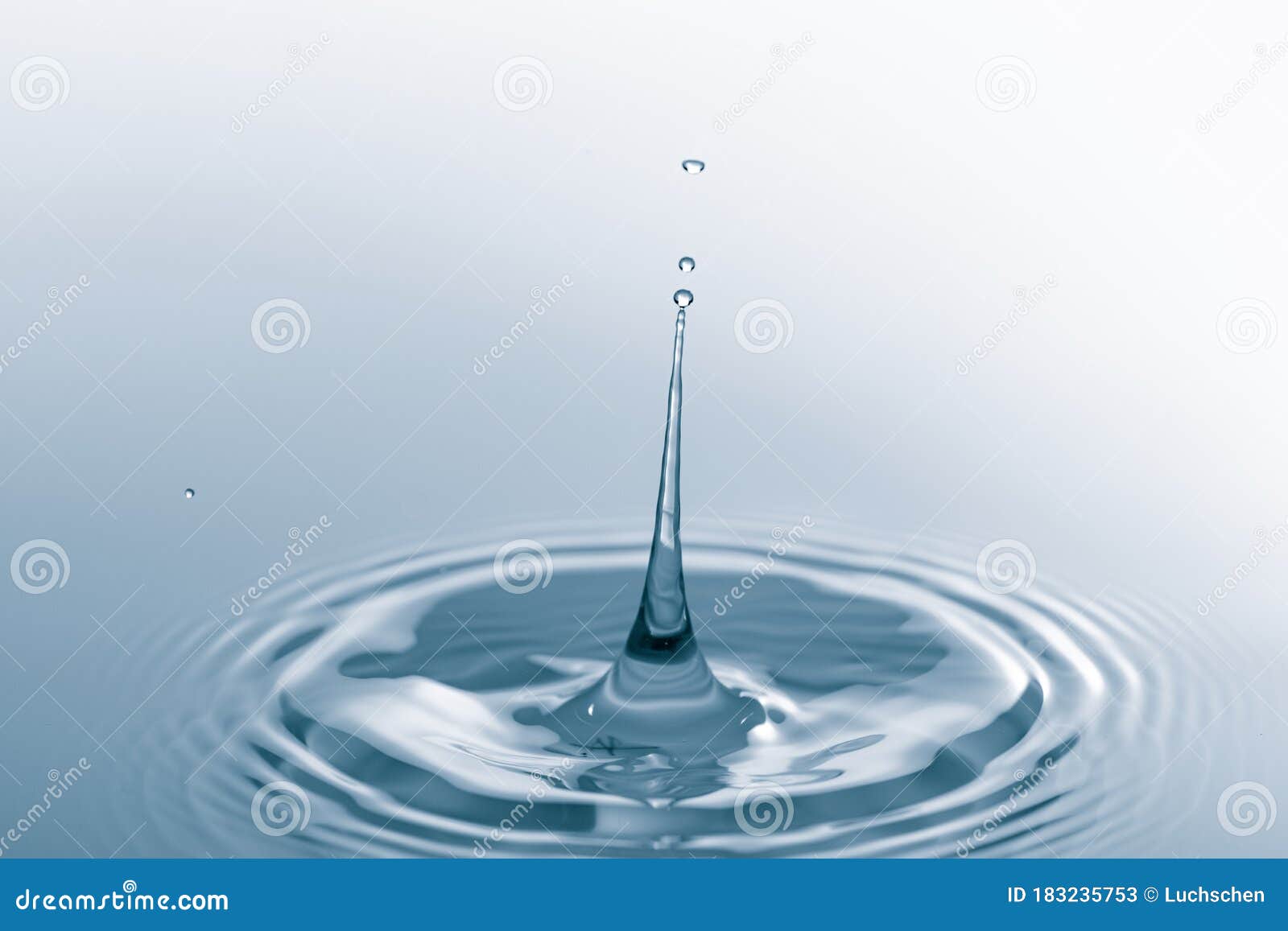 Drop of Water Drop To the Surface. Waves on the Surface of the Water ...