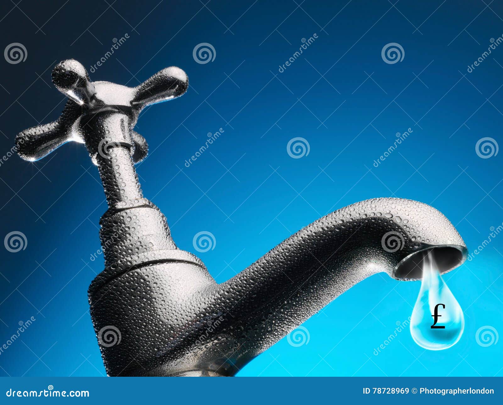 Drop of Water Trickling from Tap Close-up Stock Image - Image of cash ...