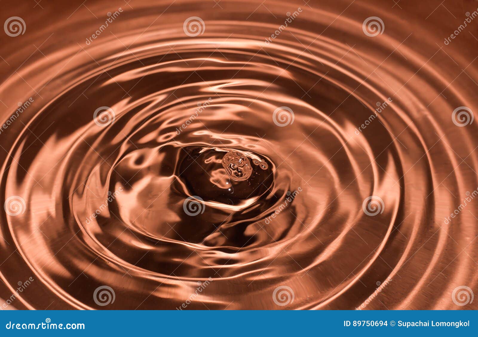 Drop of Water, Water Splash in Brown Color. Stock Photo - Image of ...