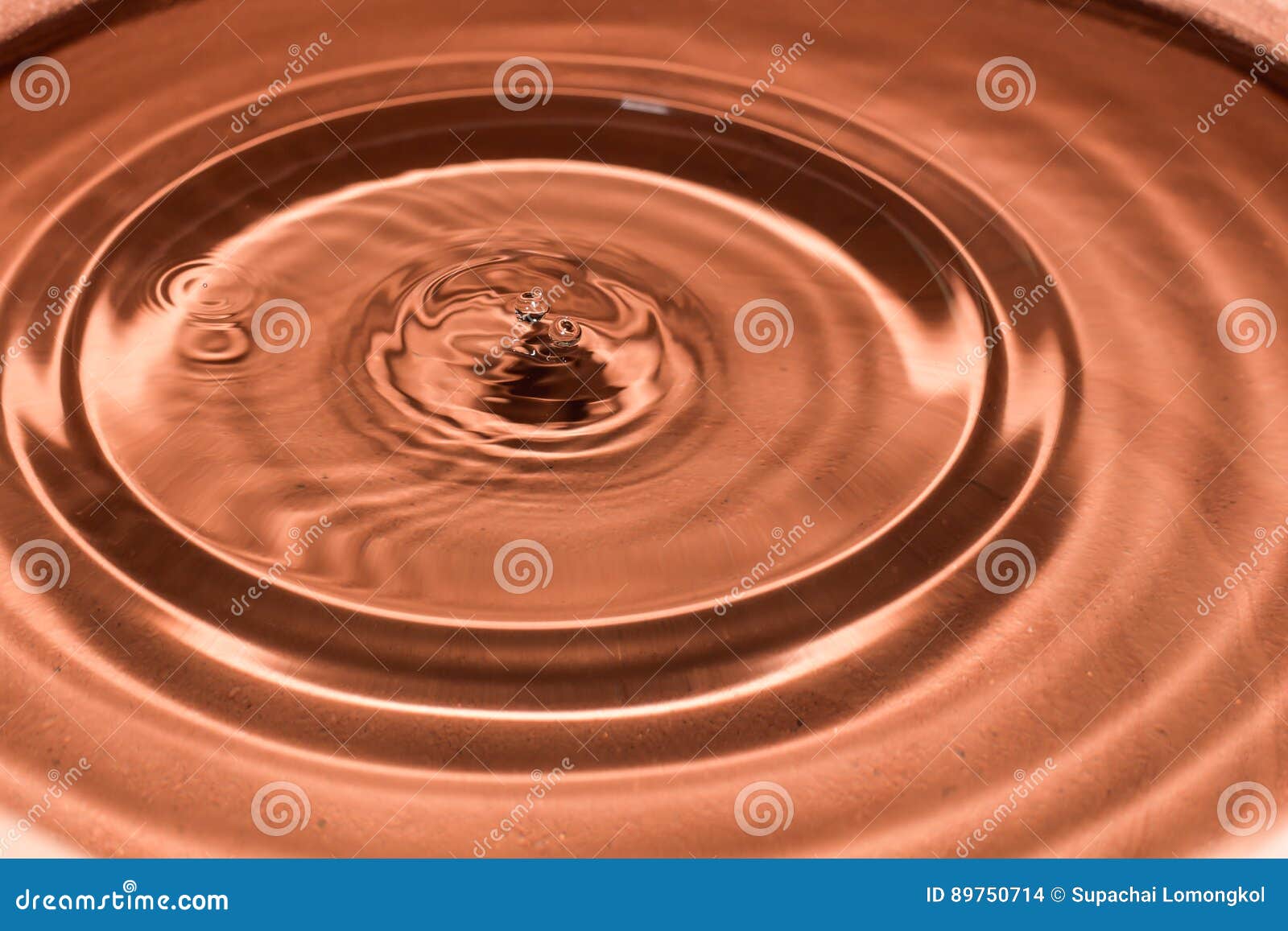 Drop of Water, Water Splash in Brown Color. Stock Photo - Image of ...
