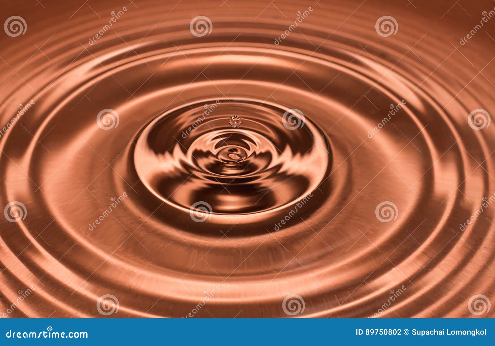 Drop of Water, Water Splash in Brown Color. Stock Photo - Image of ...