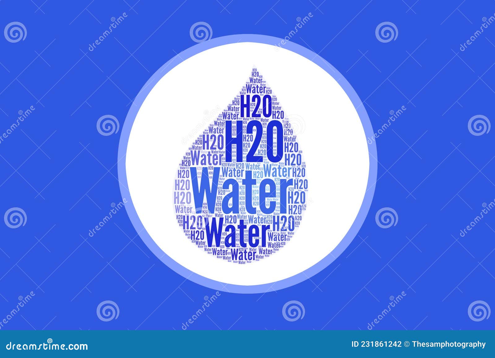 A Drop of Water with Words Inside the Drop Stock Illustration ...