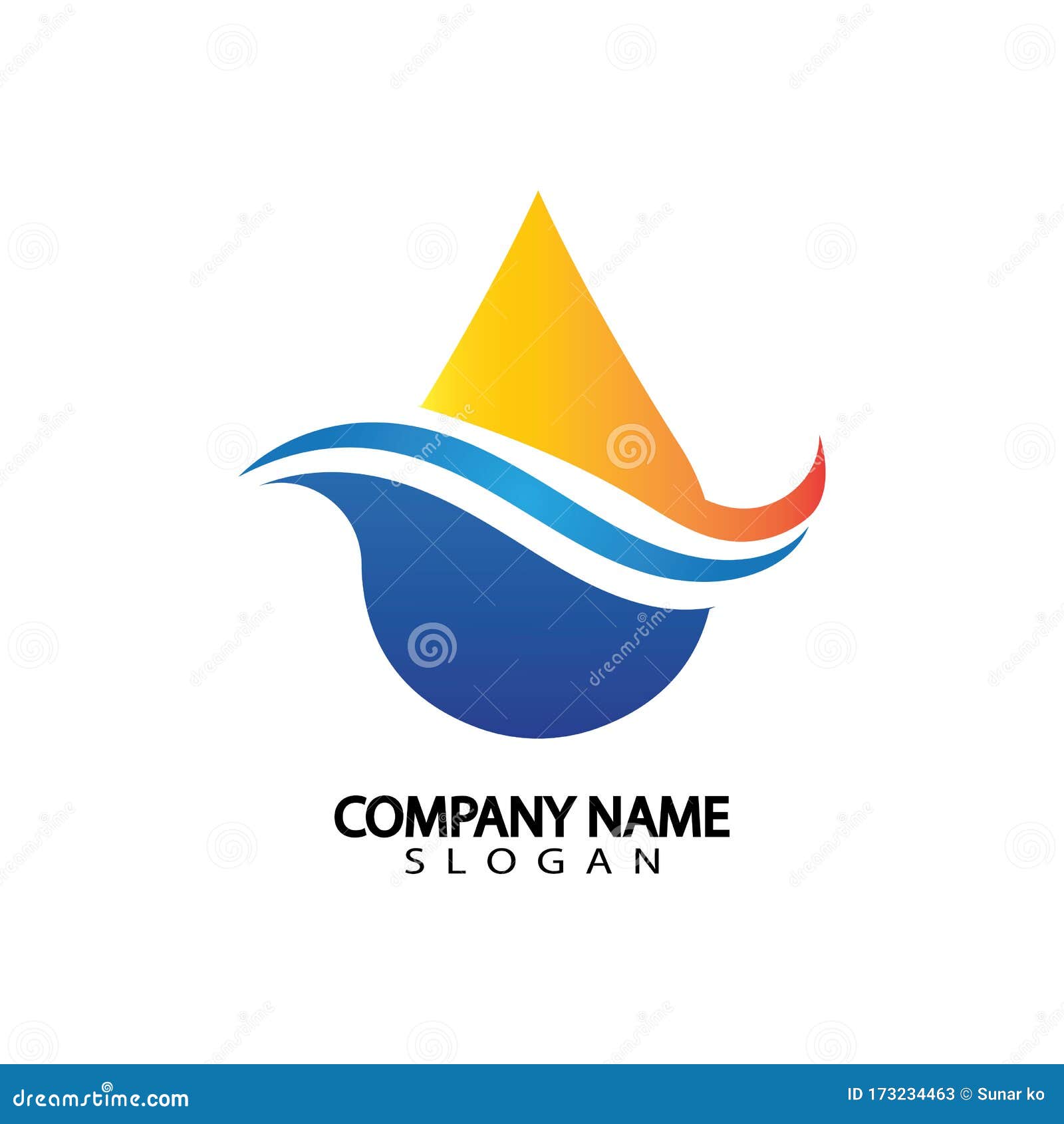 Drop of Watter with Wave. Logo Concept Stock Vector - Illustration of ...
