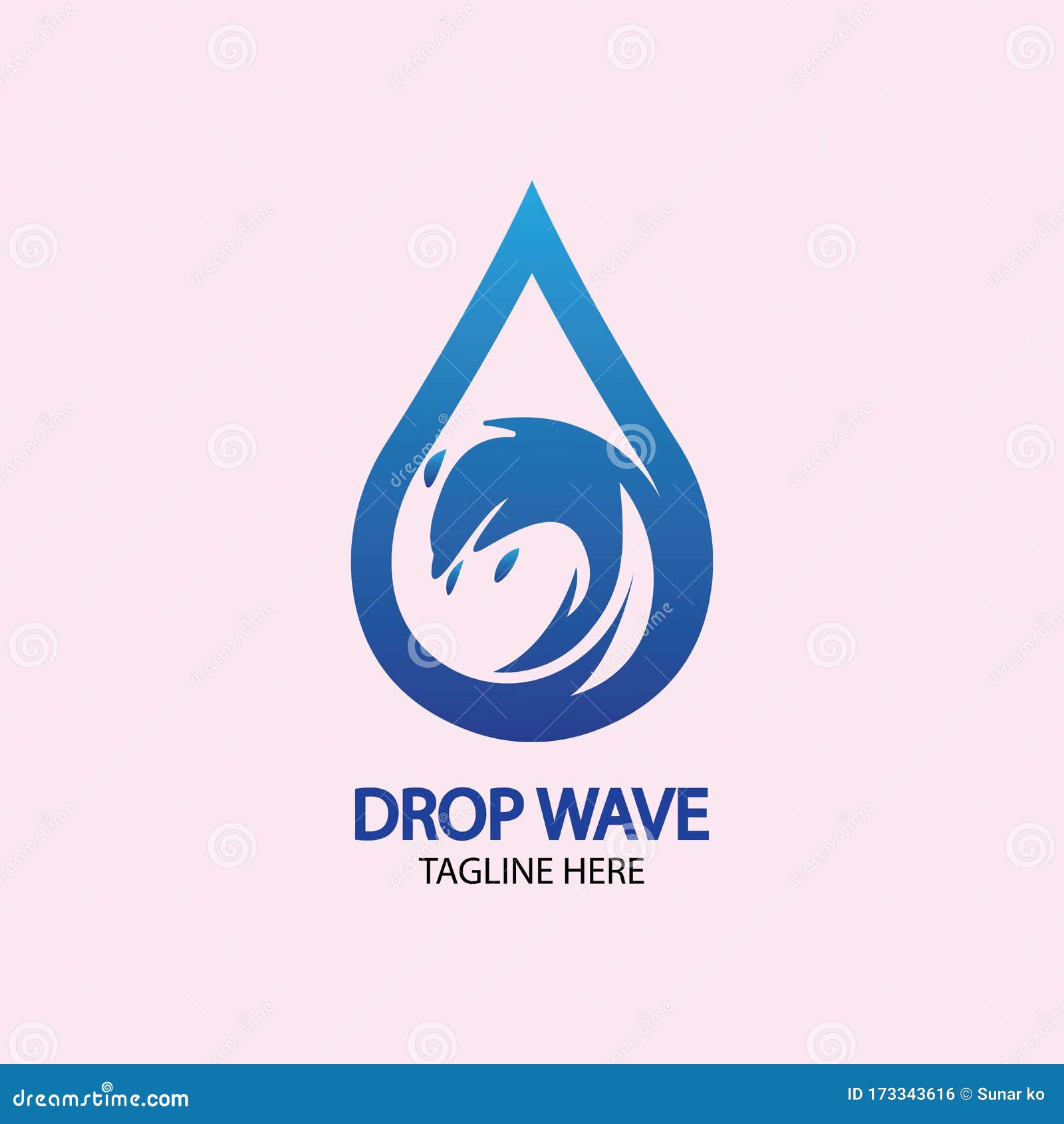 Drop of Watter with Wave. Logo Concept Stock Vector - Illustration of ...