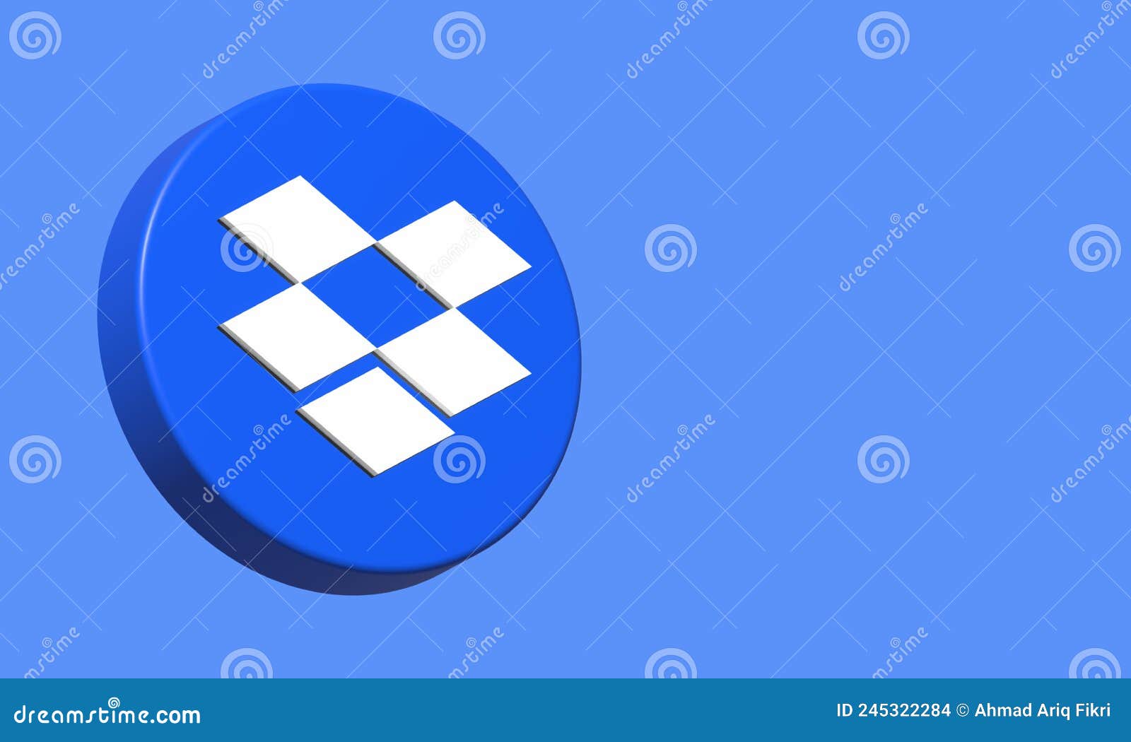 Dropbox Circle Button Icon 3D. Elegant Template Blank Space Editorial ...