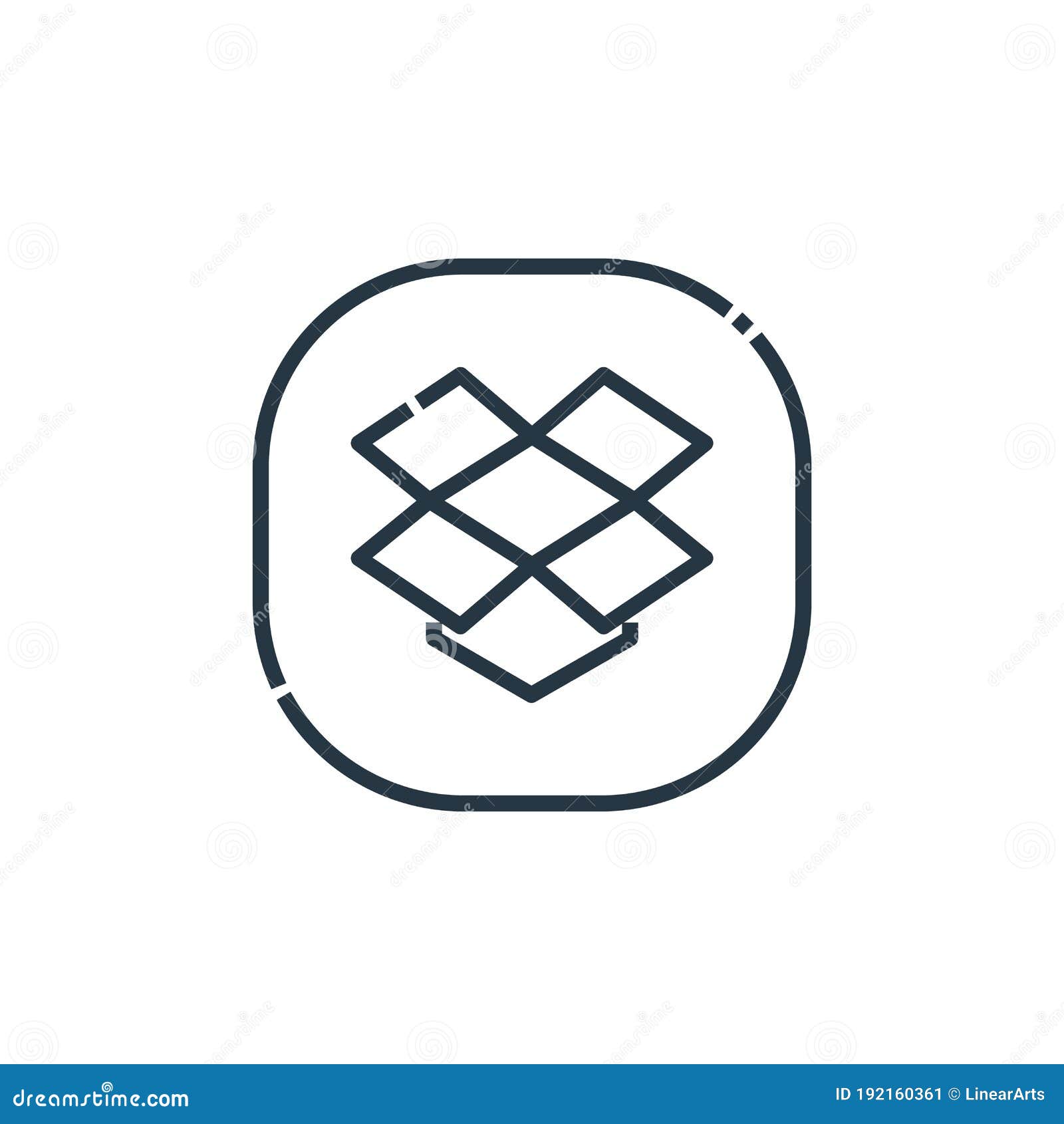 Dropbox Icon Vector from Social Media Logos Concept. Thin Line ...