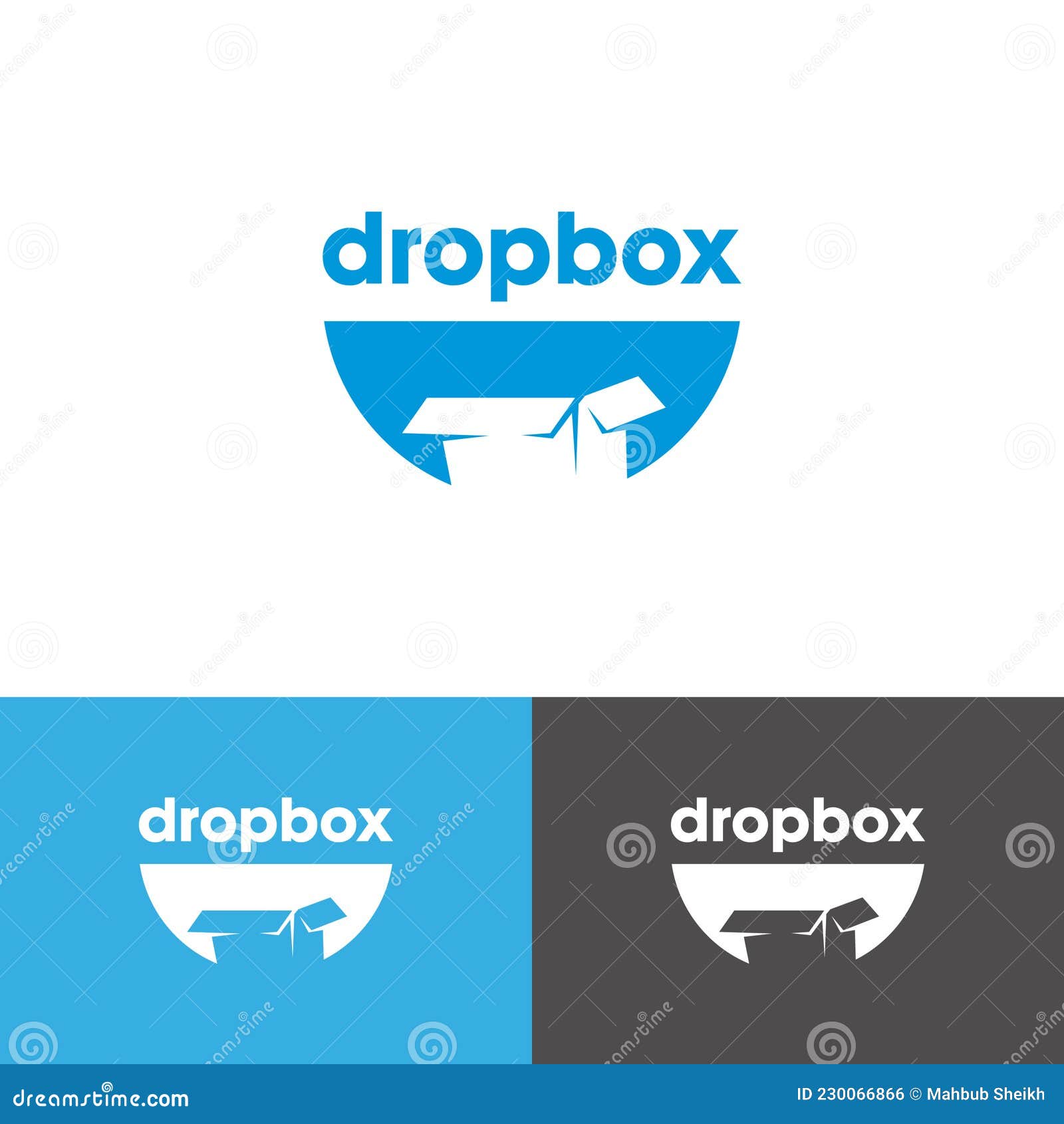 Dropbox Logo Design Template-Negative Space Box Logo Design. Stock ...
