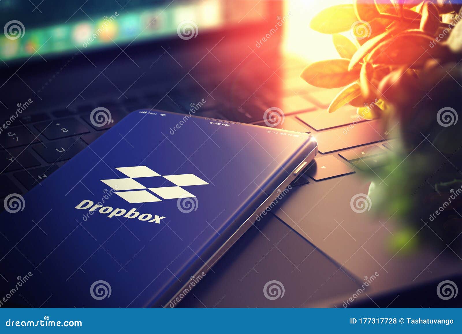 KYIV, UKRAINE-JANUARY, 2020: Dropbox on Smartphone Screen. 3D.Social ...