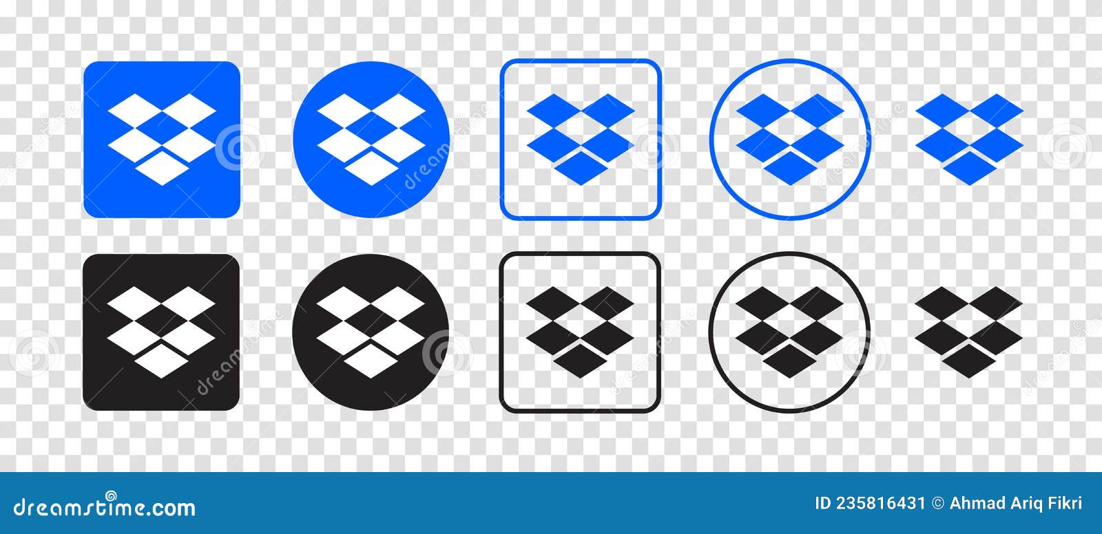 Dropbox Vector Logo Icon Set. Vector Illustration Editorial Photo ...