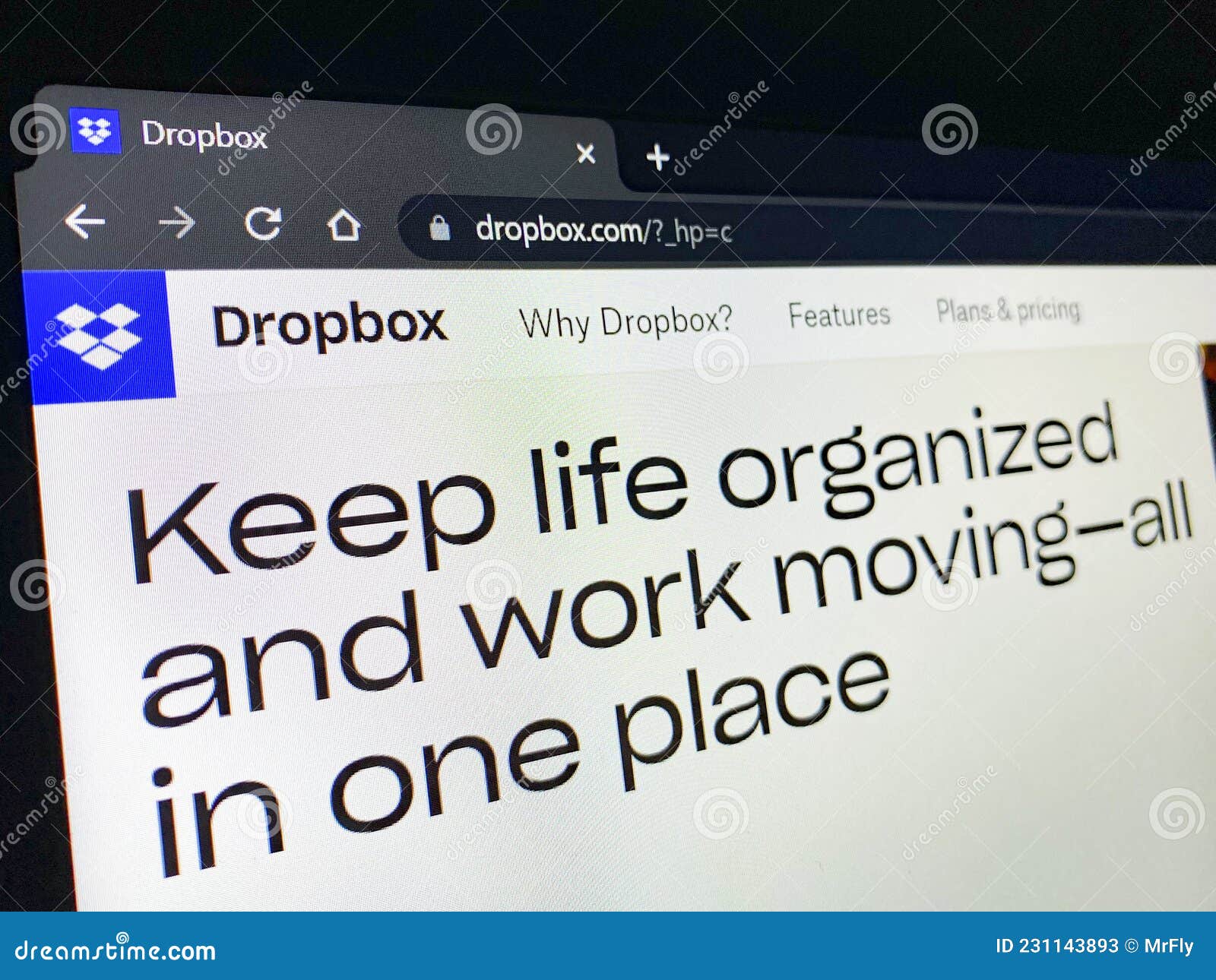 Dropbox Web Page on Computer Screen Editorial Stock Photo - Image of ...