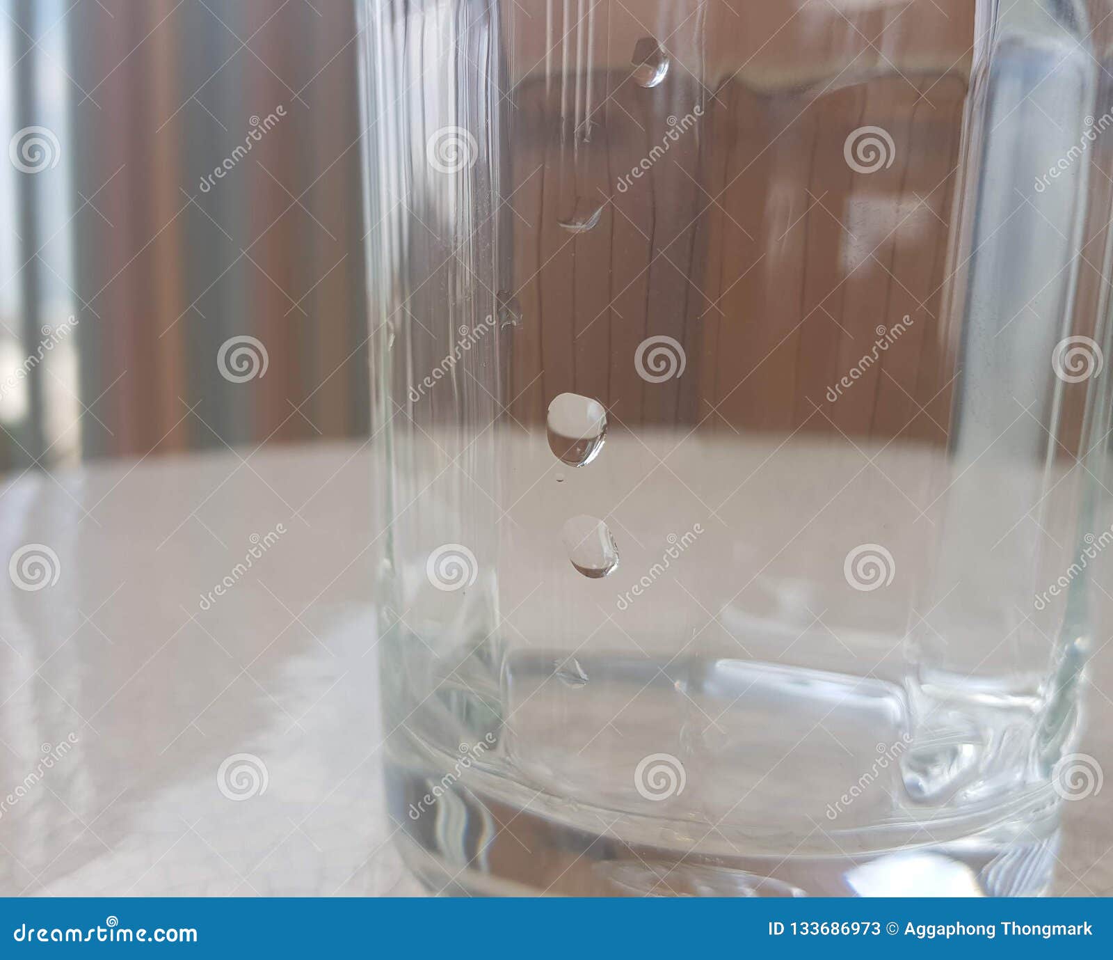Droplet on the empty glass stock image. Image of cold - 133686973