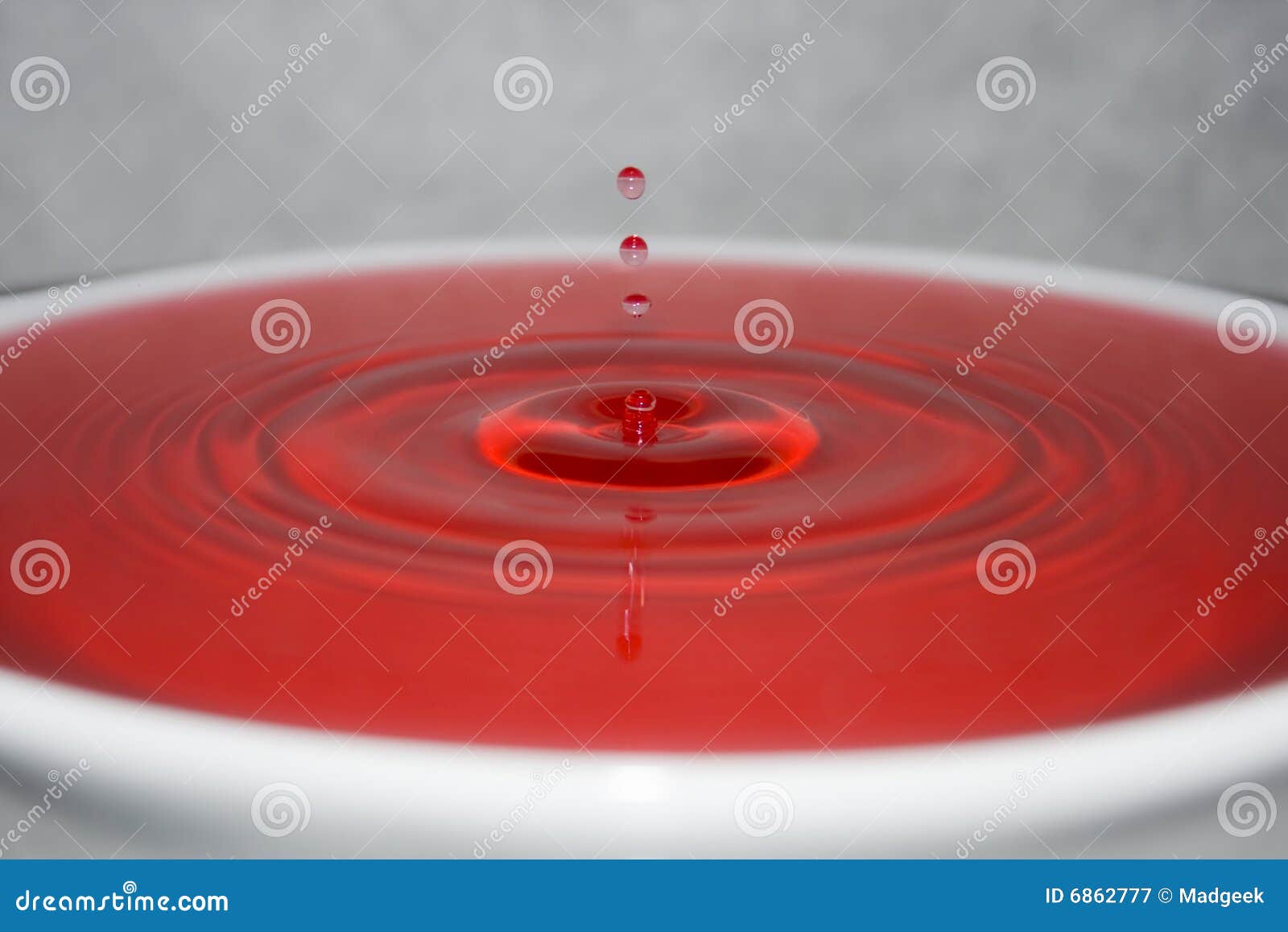 Droplet in red water stock image. Image of abstract, wave - 6862777
