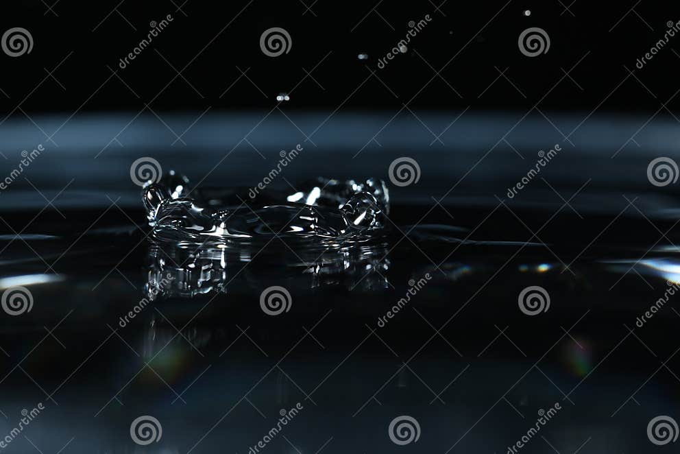 Droplet of Water - Crown Effect Stock Photo - Image of exploding, cyan ...