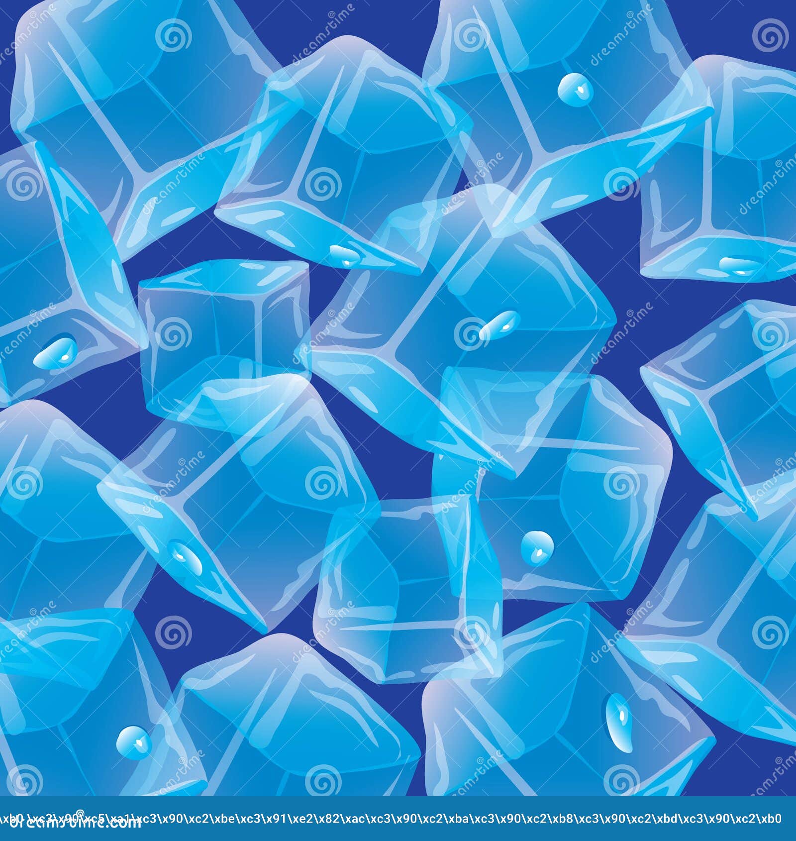 Droplets of Ice. Vector Seamless Background. Stock Vector ...