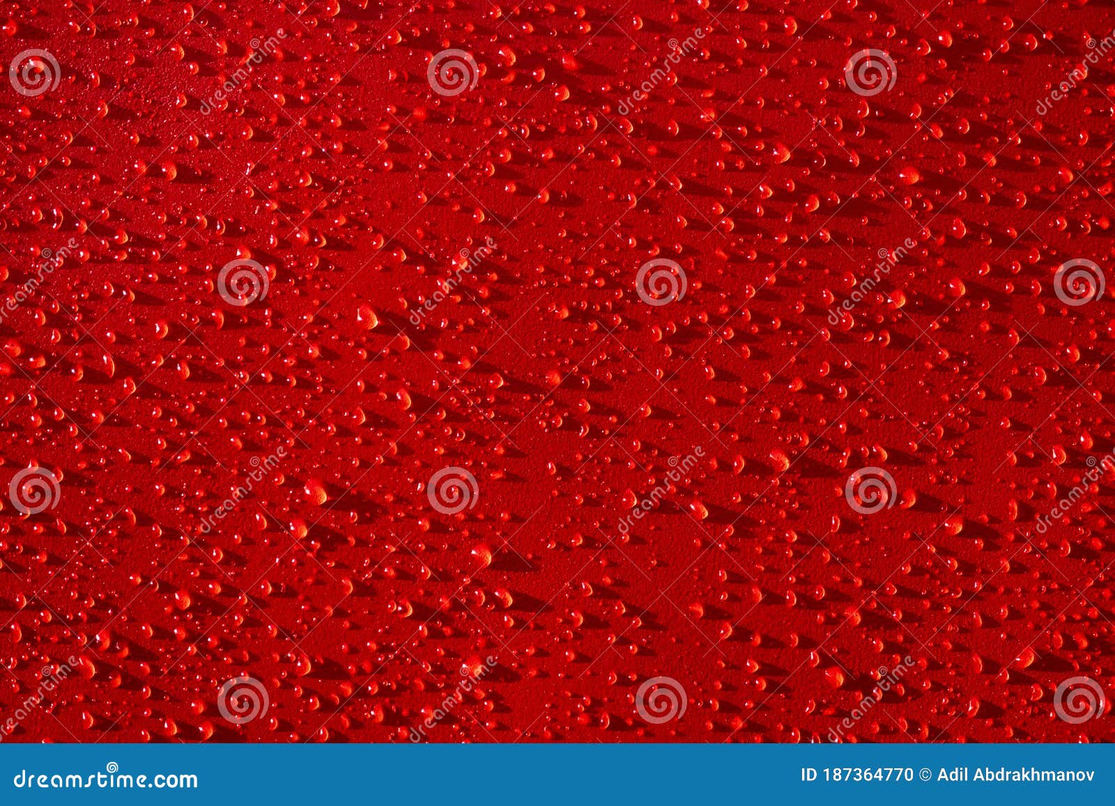 Droplets Pattern on Red Backdrop. Juice Splash. Red Juicy Surface Drops ...