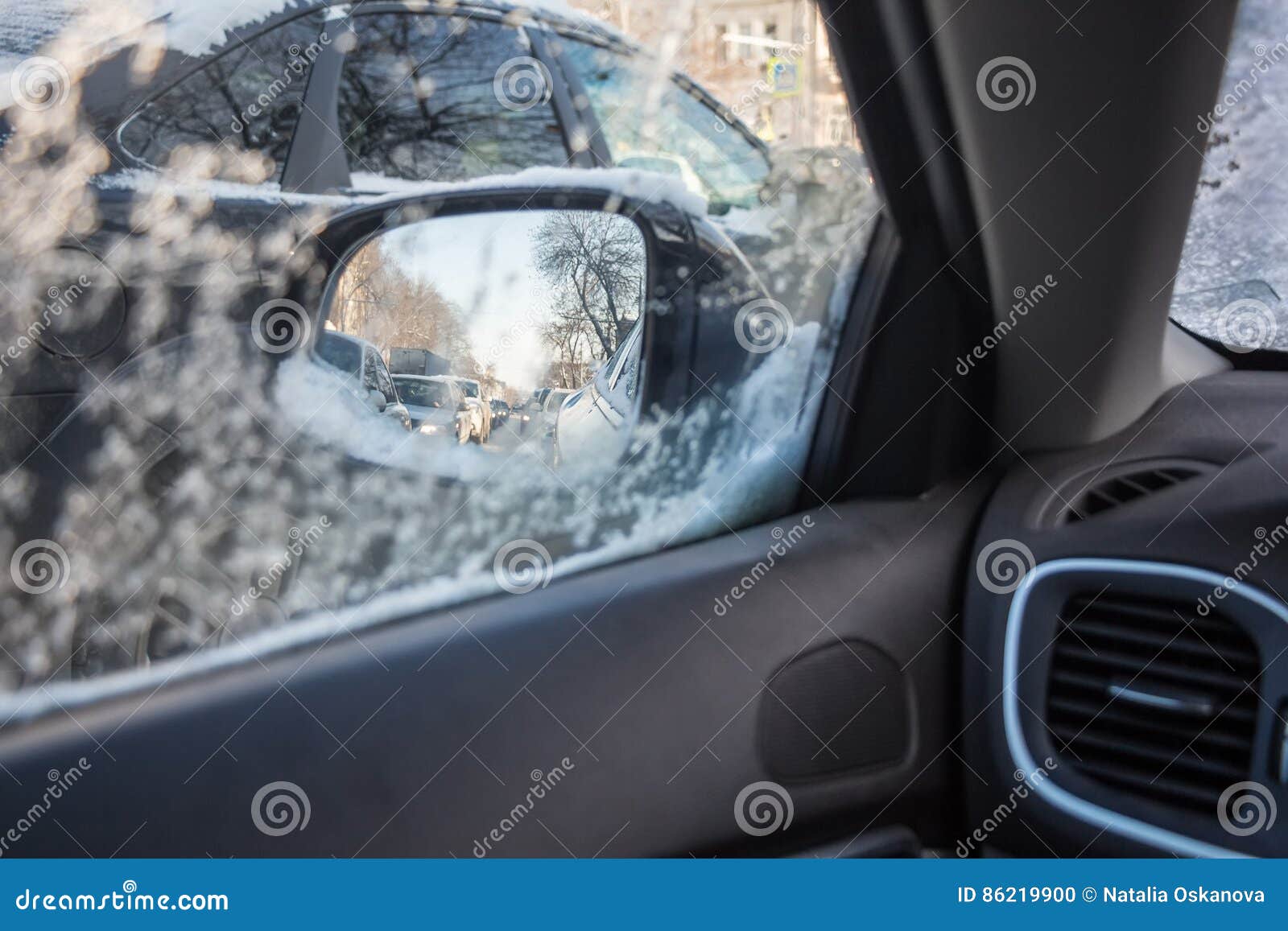 Droplets and Snowflakes on Car Window Stock Photo - Image of colorful ...