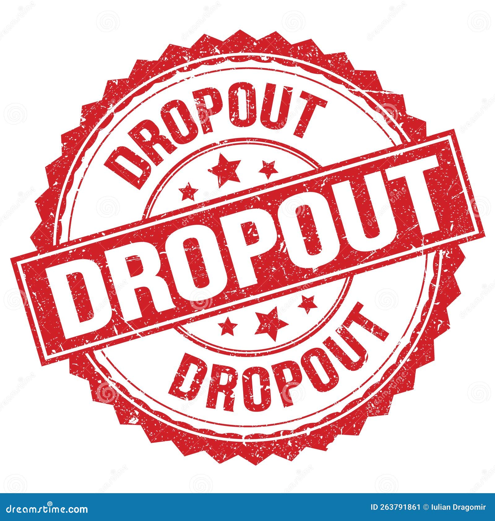 DROPOUT Text on Red Round Stamp Sign Stock Illustration - Illustration ...
