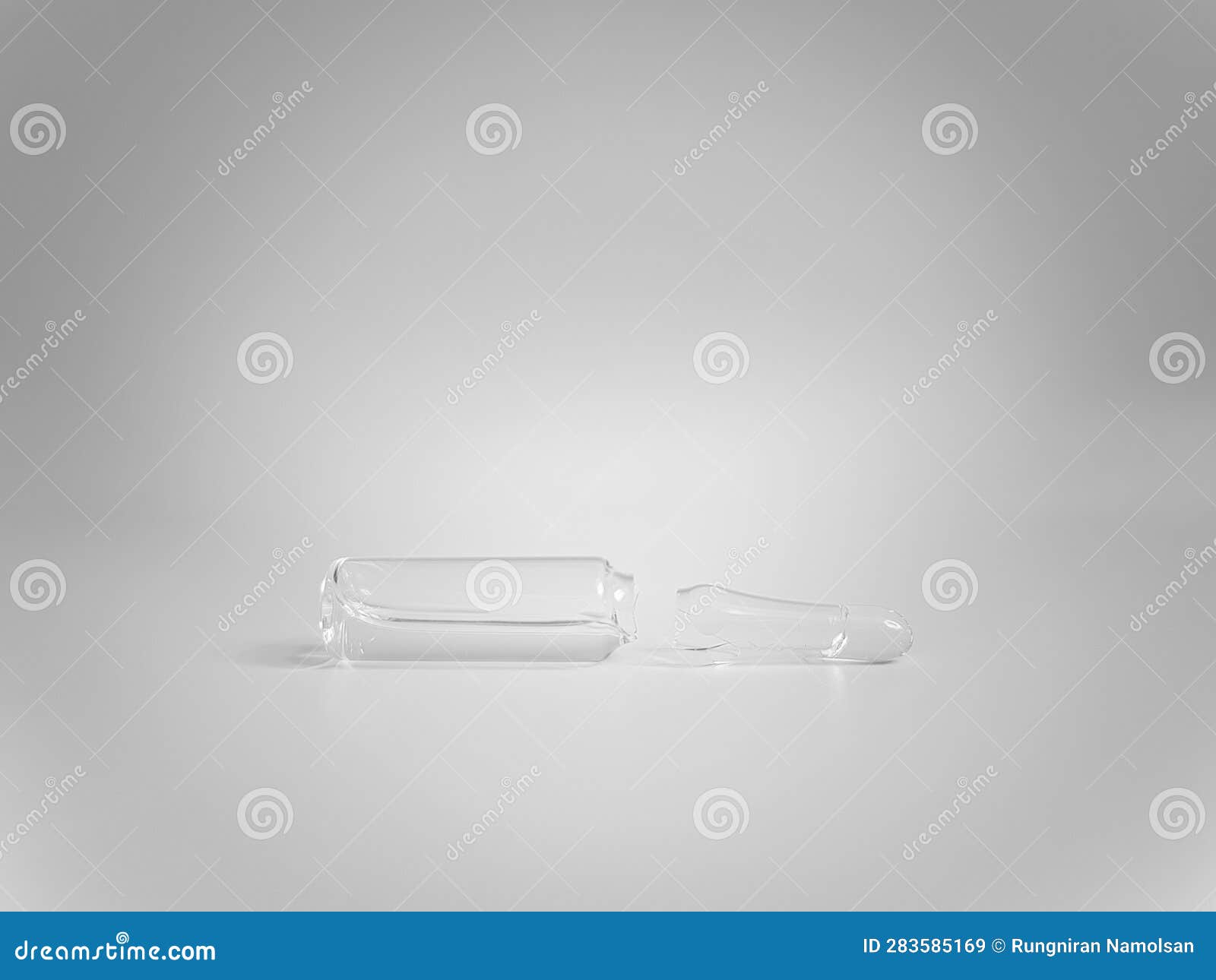 The Dropped Ampul and Split into Two Pieces Stock Image - Image of ...