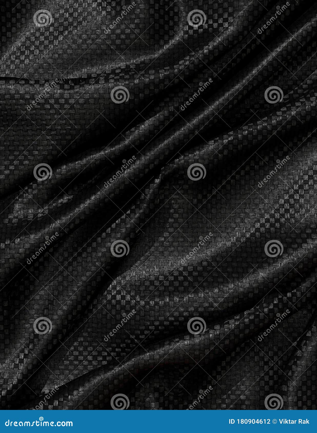 Dropped Black Woven Synthetic Fabric Close Up. Stock Illustration ...