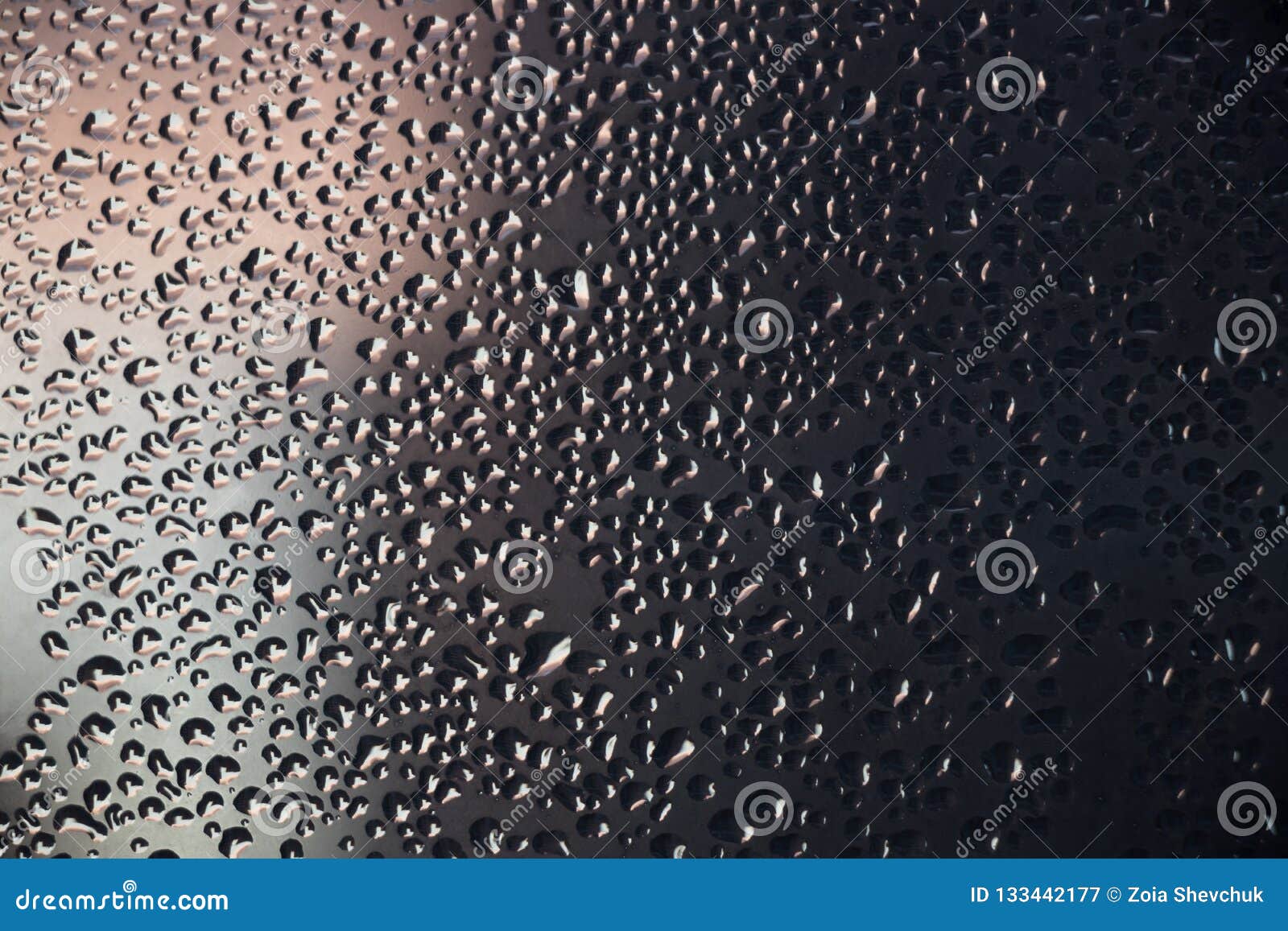 Dropped Glass Surface of Window with Small Reflections in Drops Stock ...