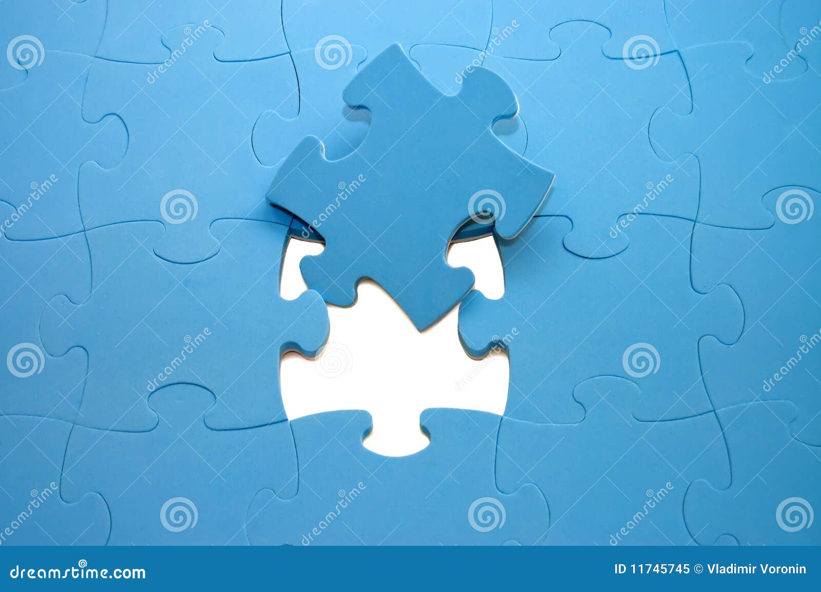 Dropped Out Part of a Blue Puzzle Stock Image - Image of design ...