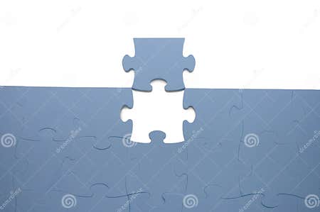 Dropped Out Part of a Blue Puzzle Stock Image - Image of dropped ...
