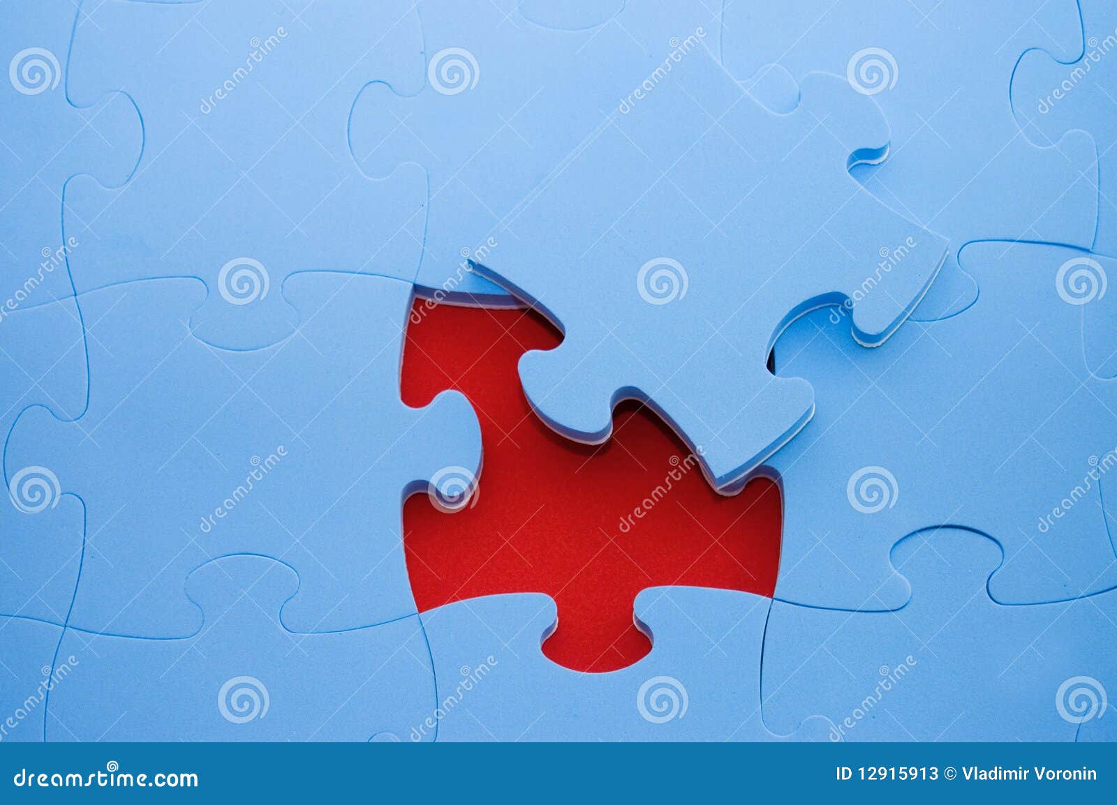 Dropped Out Part of a Blue Puzzle Stock Image - Image of abstract ...