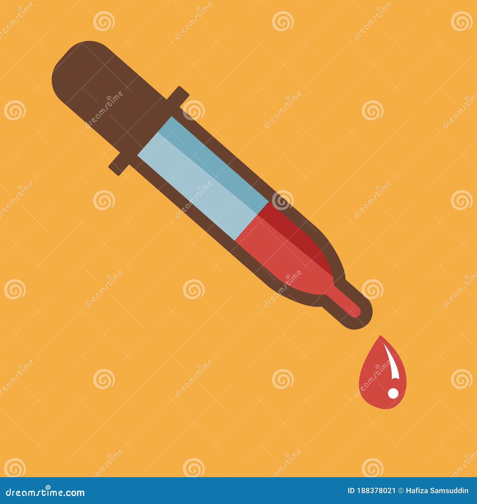 Dropper with Blood Sample. Vector Illustration Decorative Design Stock ...