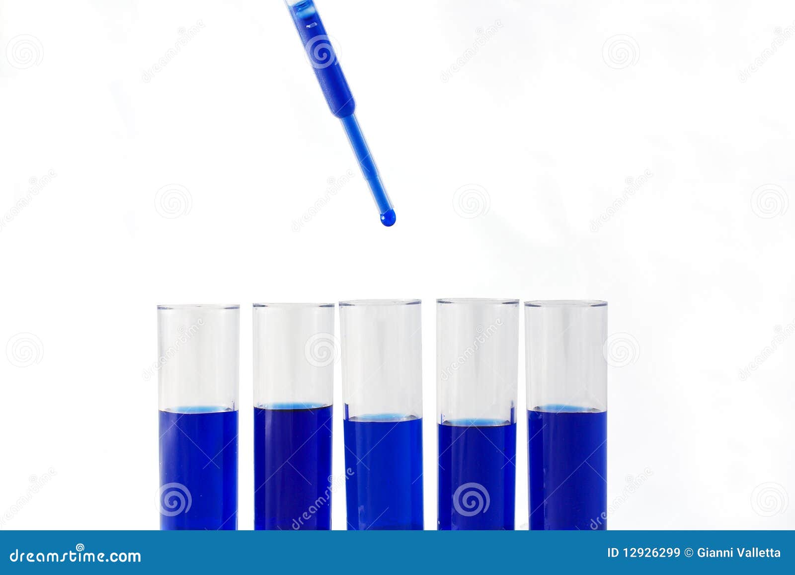 Dropper with Blue Drip and Test Tubes Stock Image - Image of chemistry ...