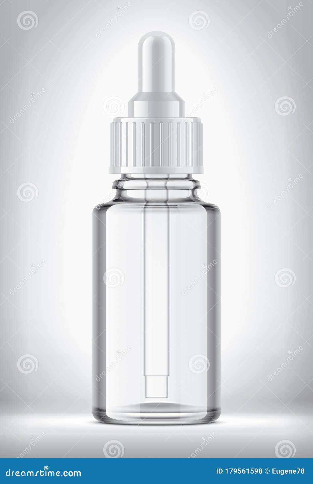 Dropper Bottle on Background. Transparent Version, White Cap. Stock ...