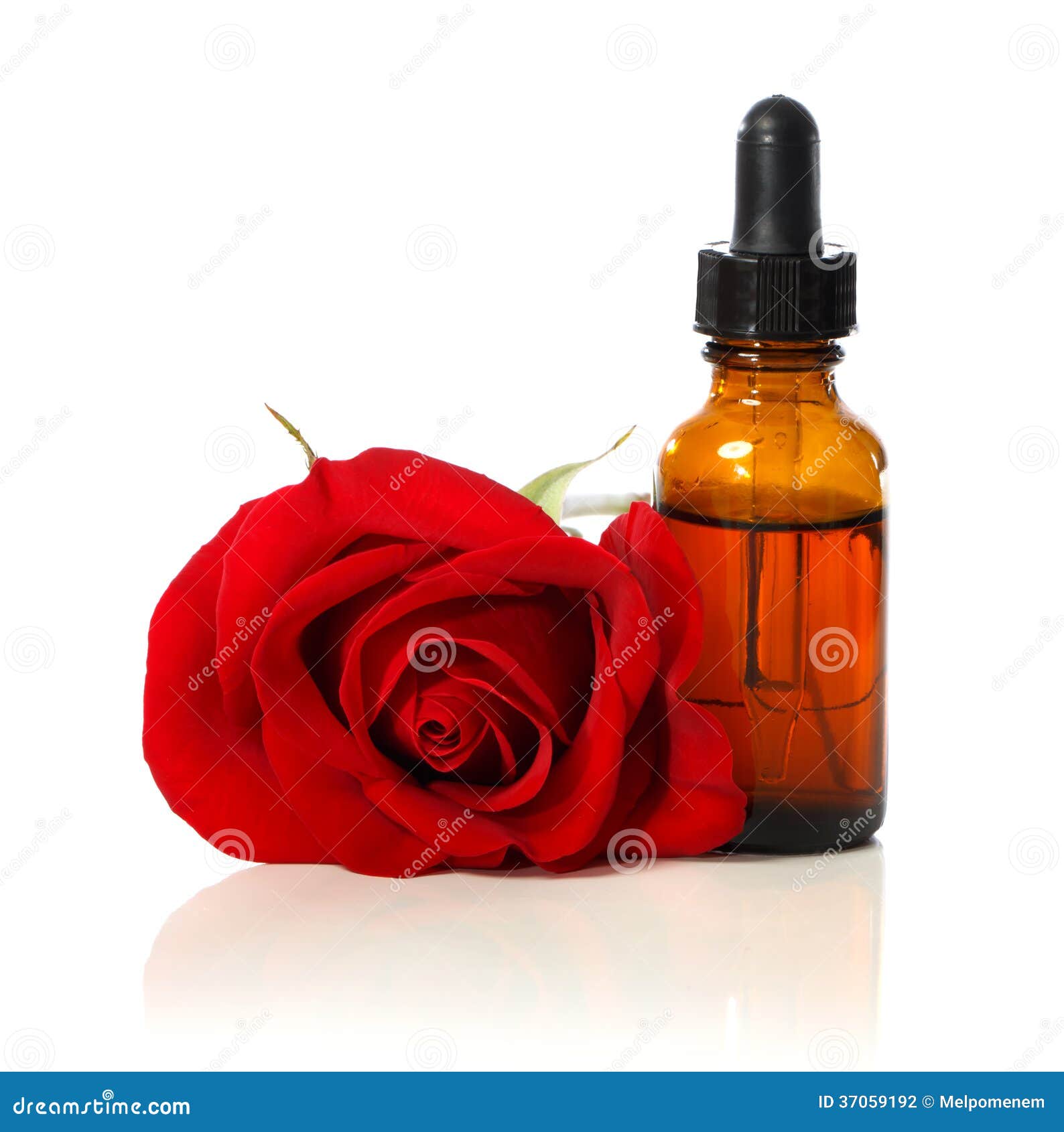 Dropper Bottle with Red Rose Stock Photo - Image of bottle, flora: 37059192