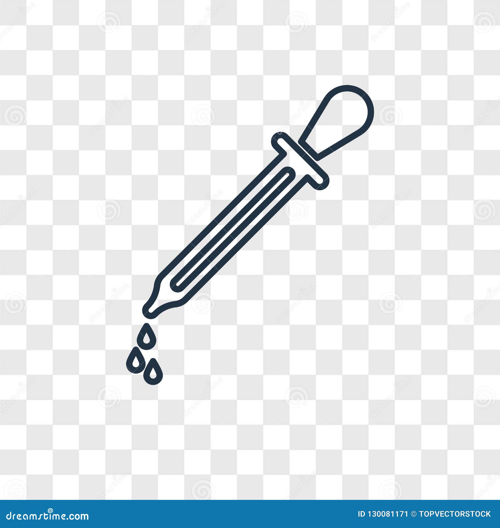 Dropper Concept Vector Linear Icon on Transparent Backg Stock Vector ...