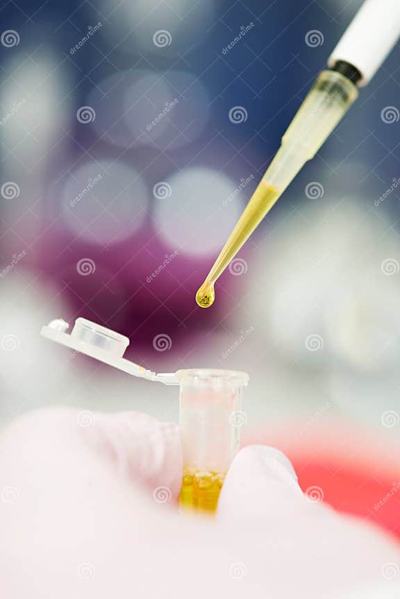 Dropper with Drop of Medicine at Laboratory Stock Photo - Image of ...