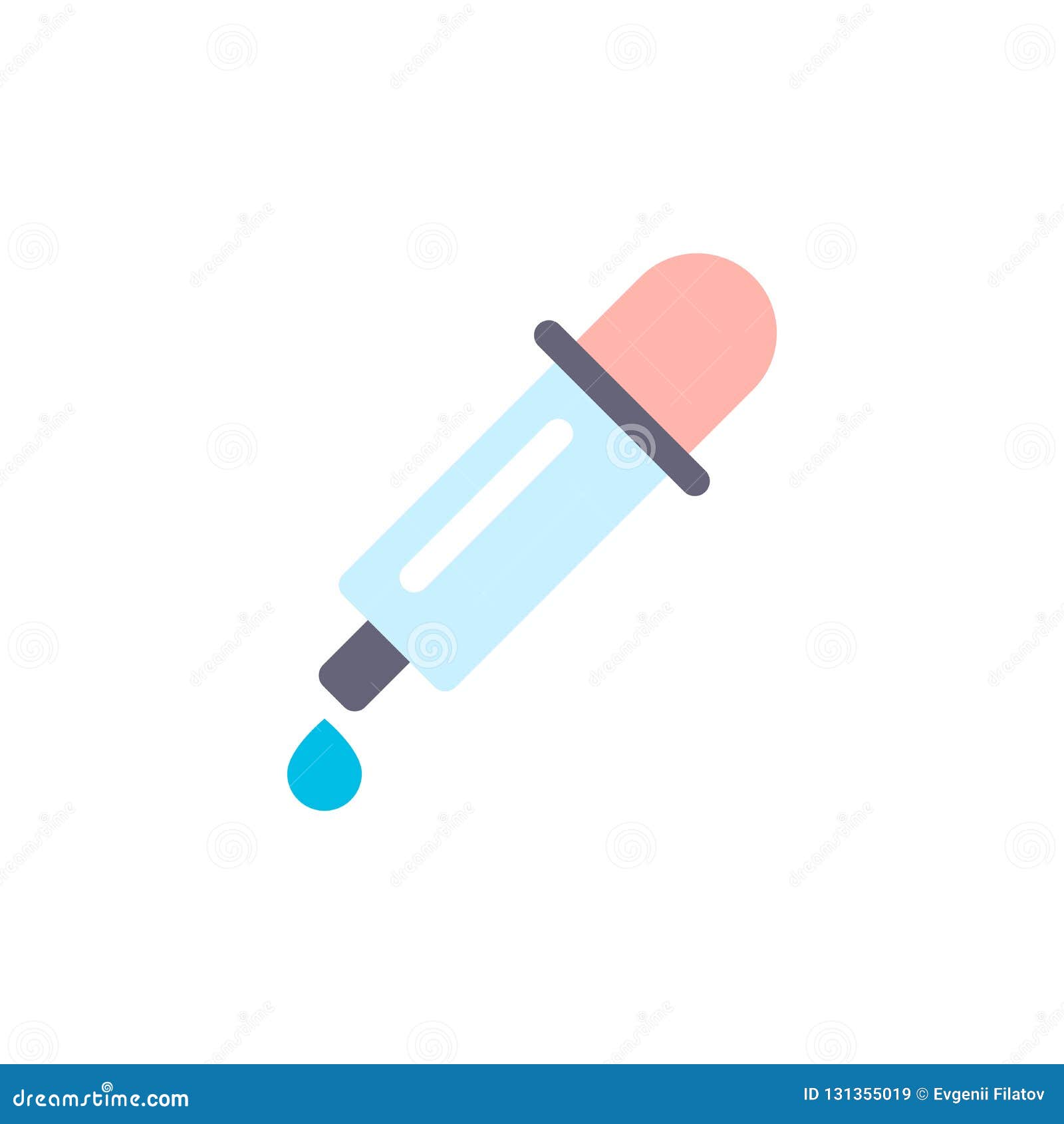 Dropper flat icon stock vector. Illustration of test - 131355019