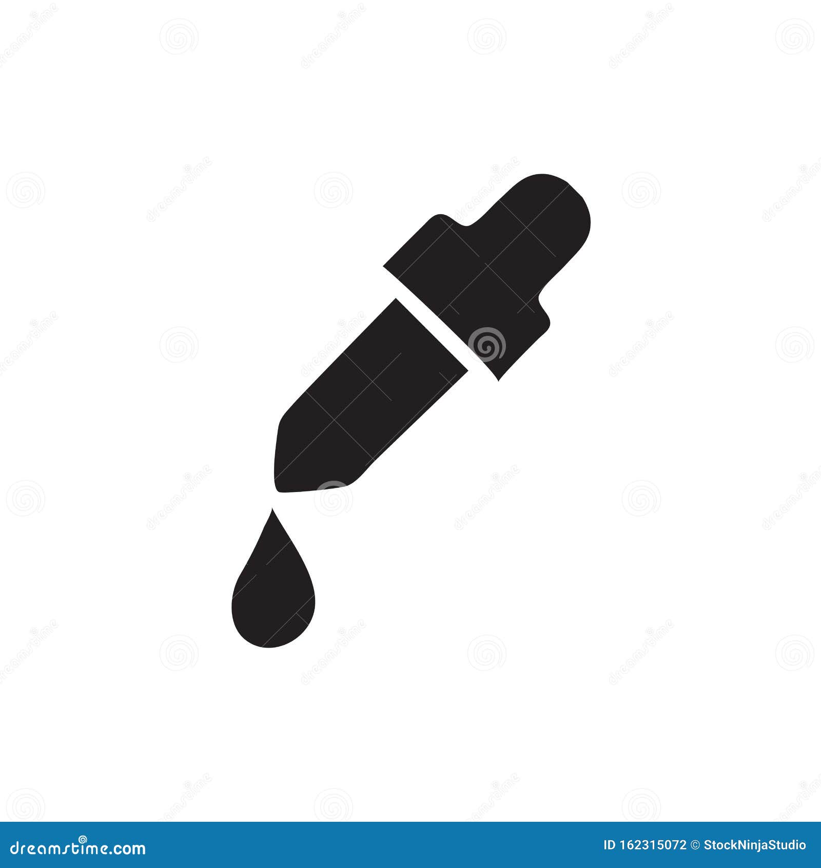 Dropper Icon in Flat Style Vector Icon for Apps, UI, Websites. Black ...