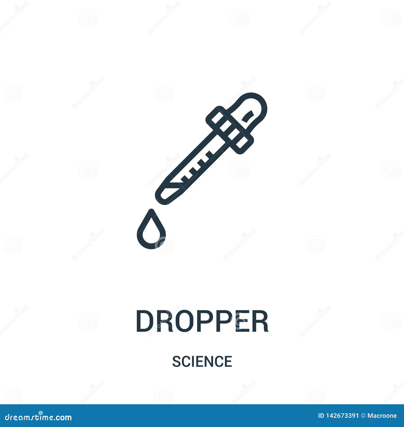 Dropper Icon Vector from Science Collection. Thin Line Dropper Outline ...
