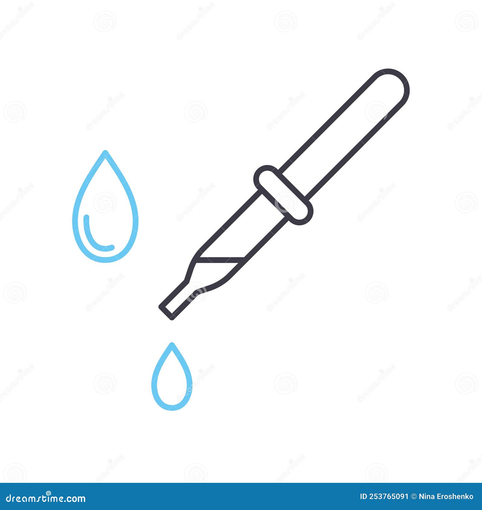 Dropper with Sample Line Icon, Outline Symbol, Vector Illustration ...